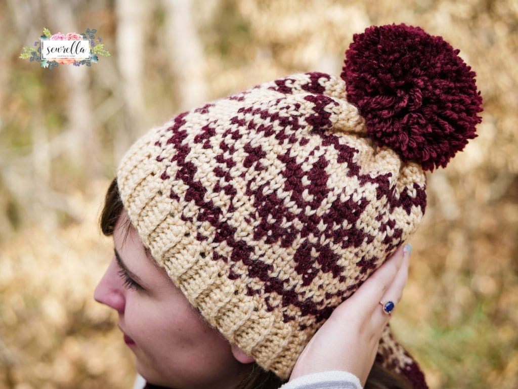 Faux Knit Fair Isle Crochet Toque & Cowl • Sewrella