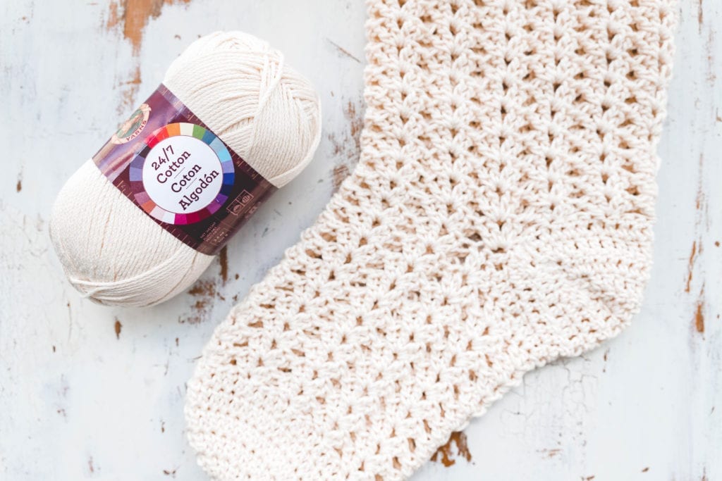 Crochet Farmhouse Christmas Stocking • Sewrella