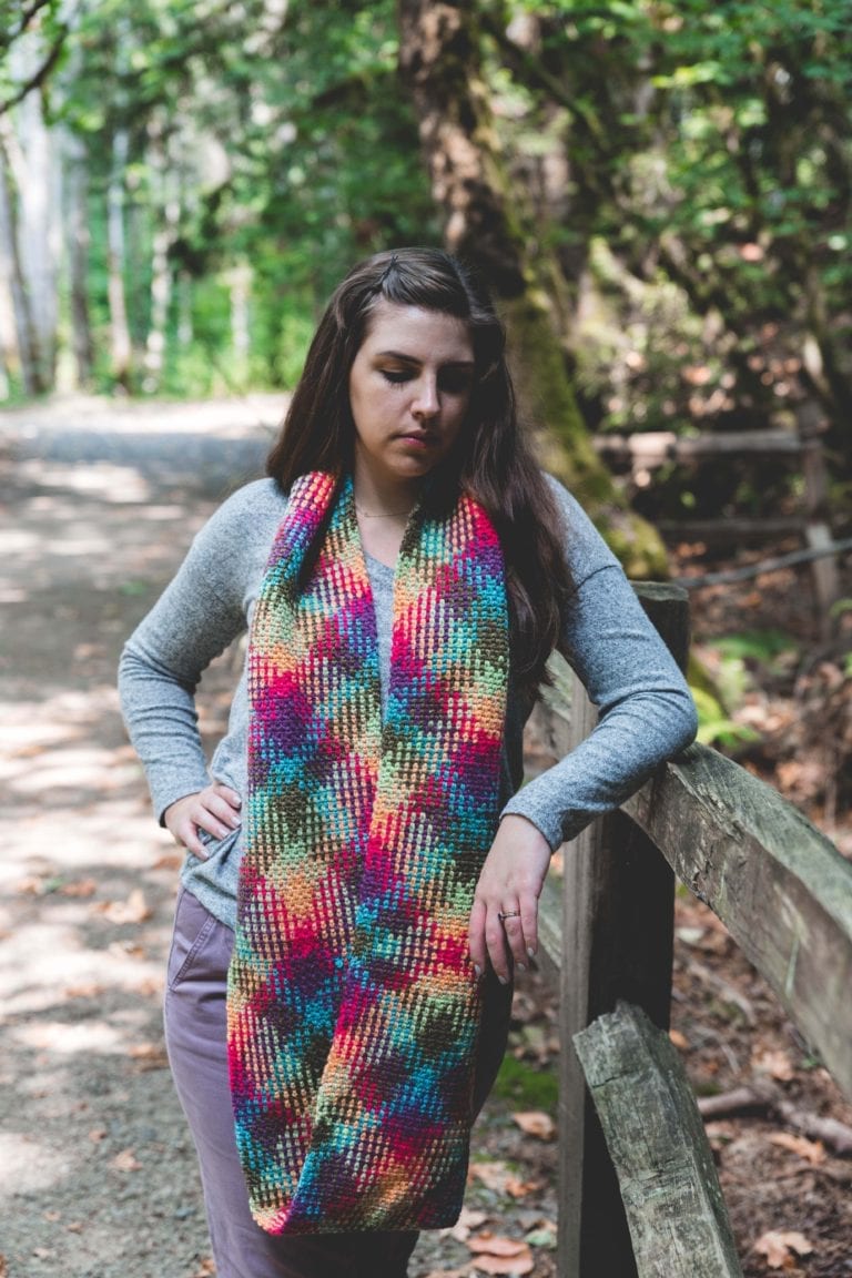 Crochet Color Pooling Scarf • Sewrella
