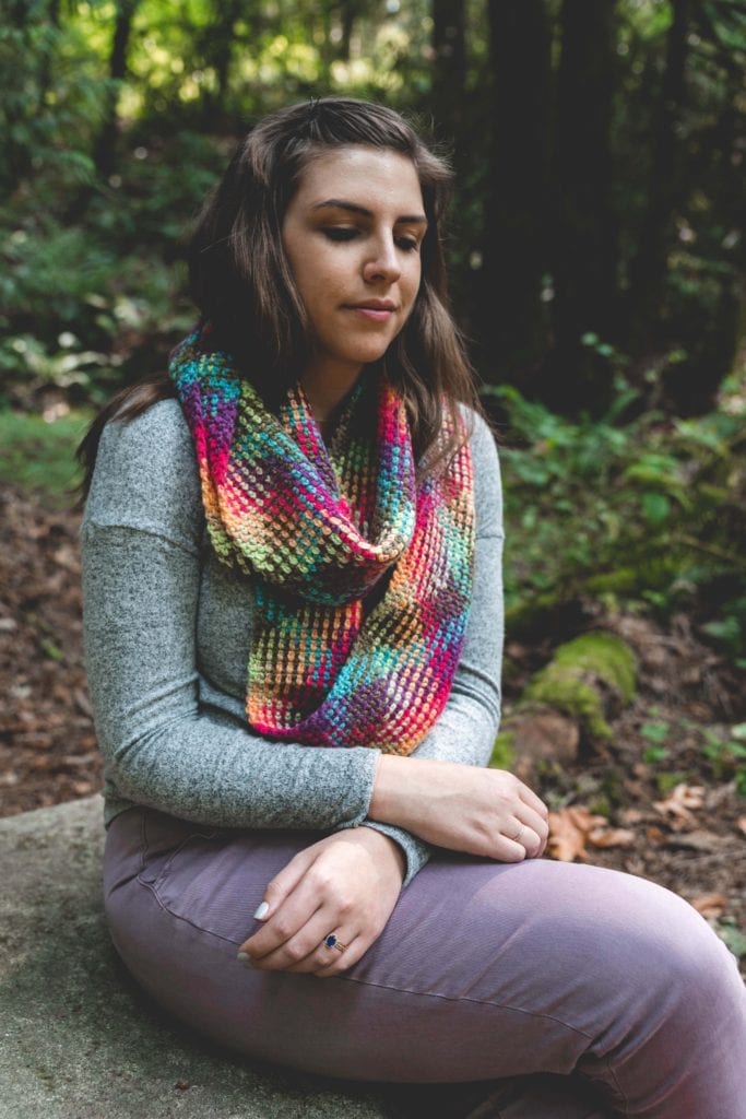 Crochet Color Pooling Scarf • Sewrella