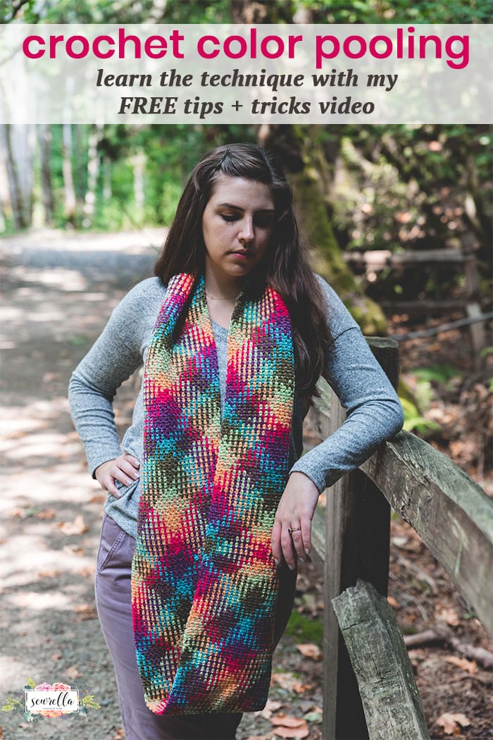Crochet Color Pooling Scarf • Sewrella