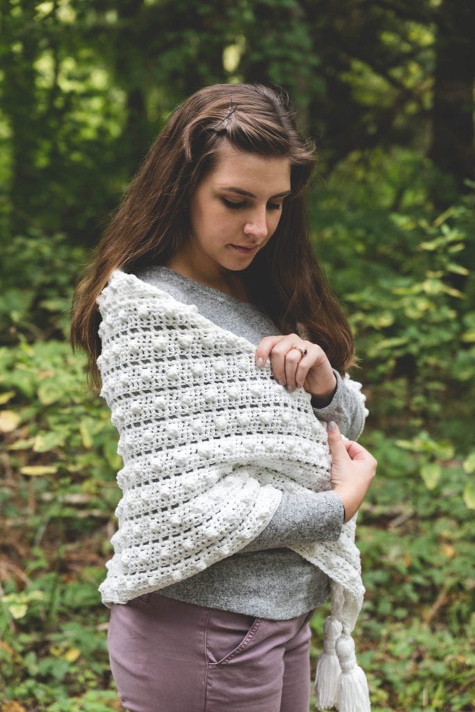 Crochet Bobble Stitch Shawl - Free Crochet Pattern • Sewrella