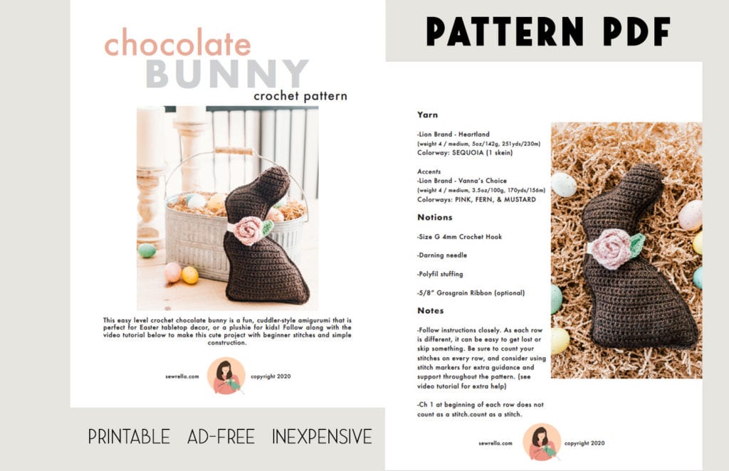Crochet Chocolate Bunny - Easter Project - free pattern