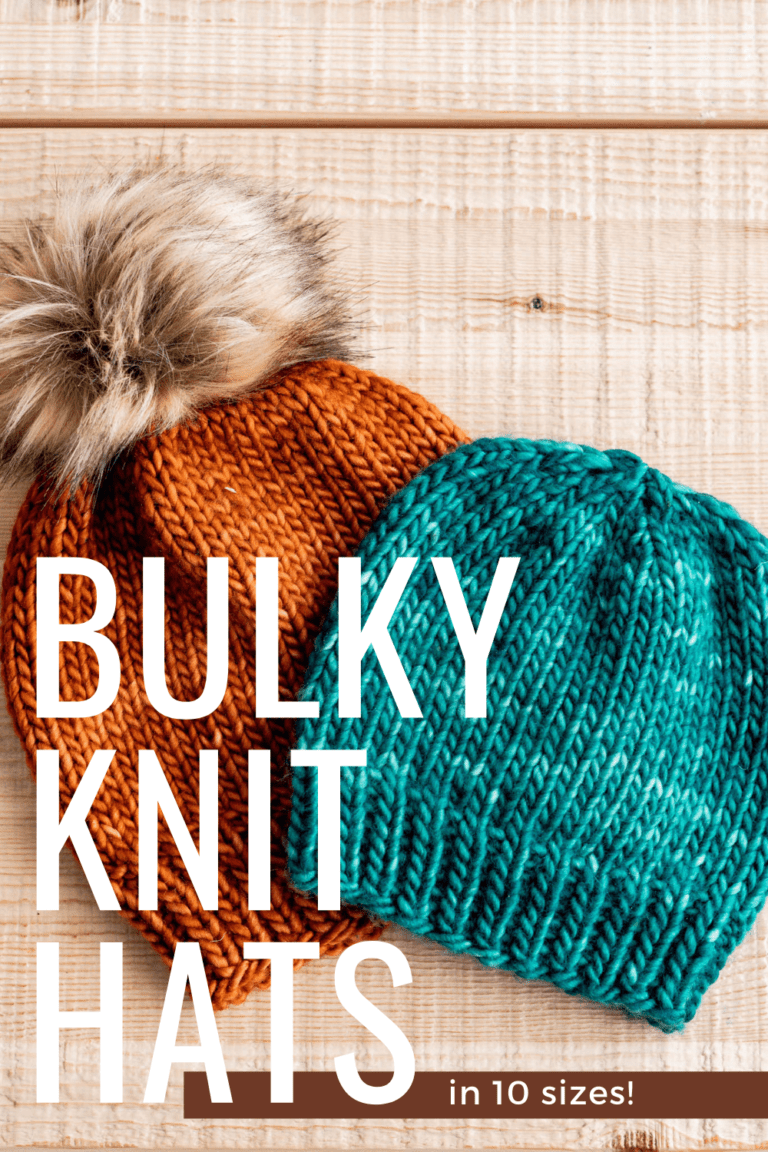 Super Bulky Knit Hats - 10 sizes - free pattern