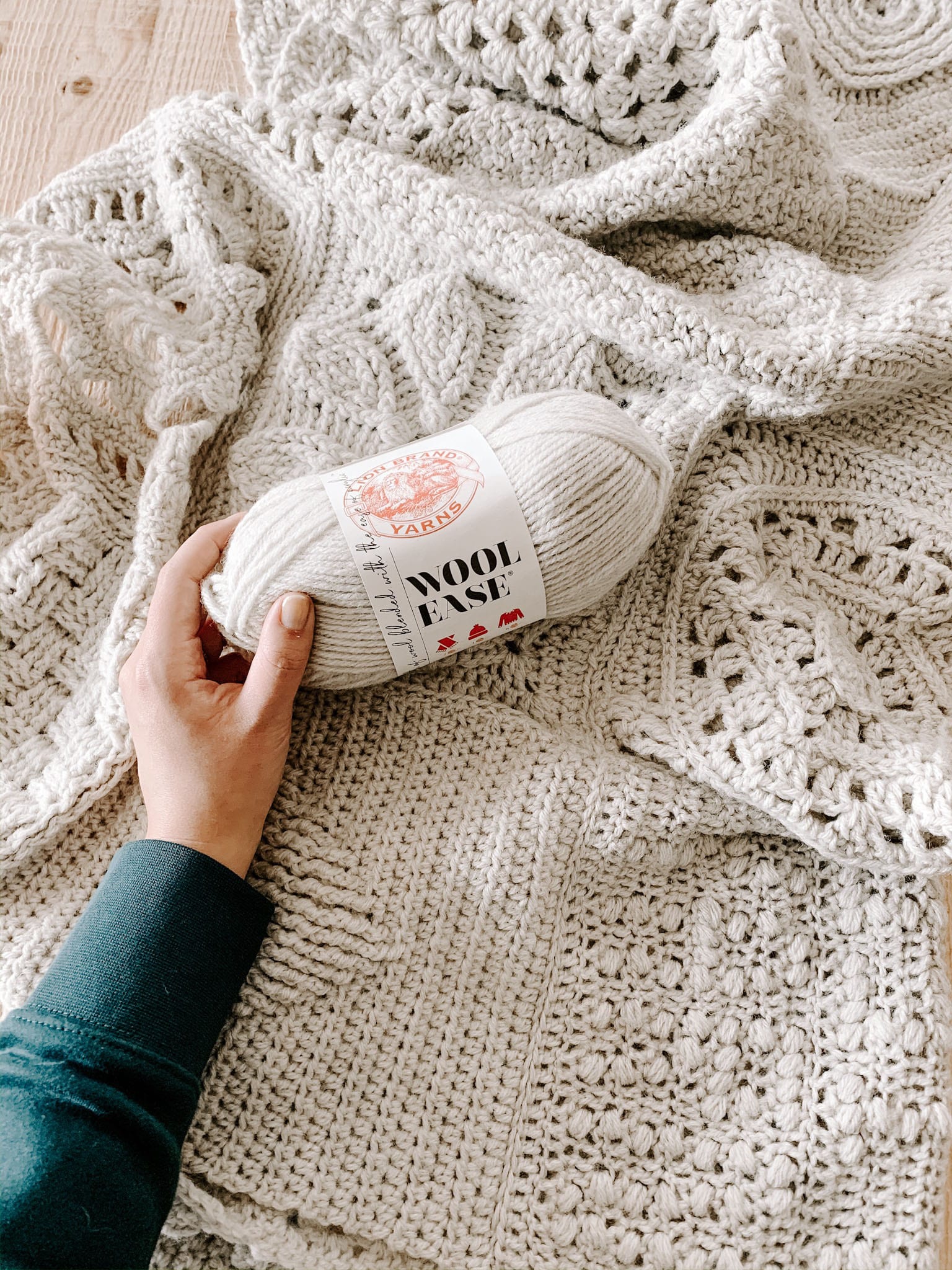 Crochet Traveling Afghan Square - Eyelet sampler blanket throw